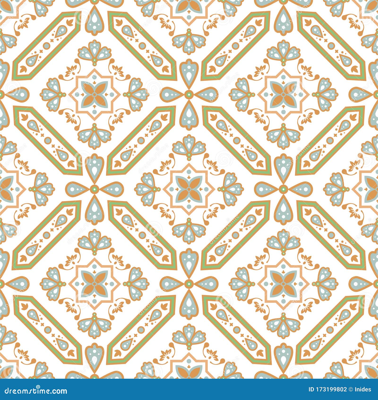 Decorative Tile Seamless Pattern. Mediterranean Ceramic Tiles Design ...