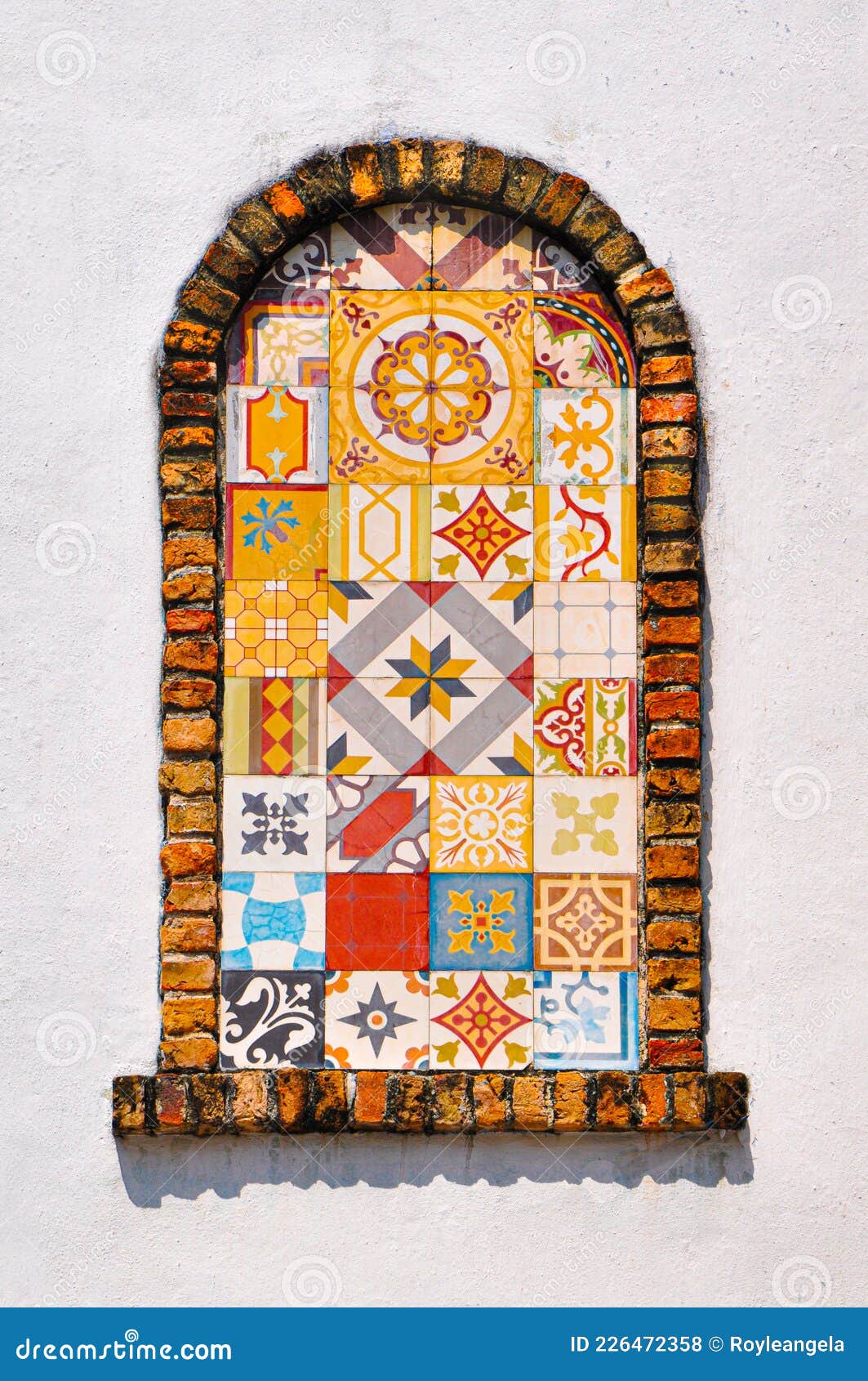 Decorative Tiled Arched Window Mosaic Editorial Stock Photo - Image of ...