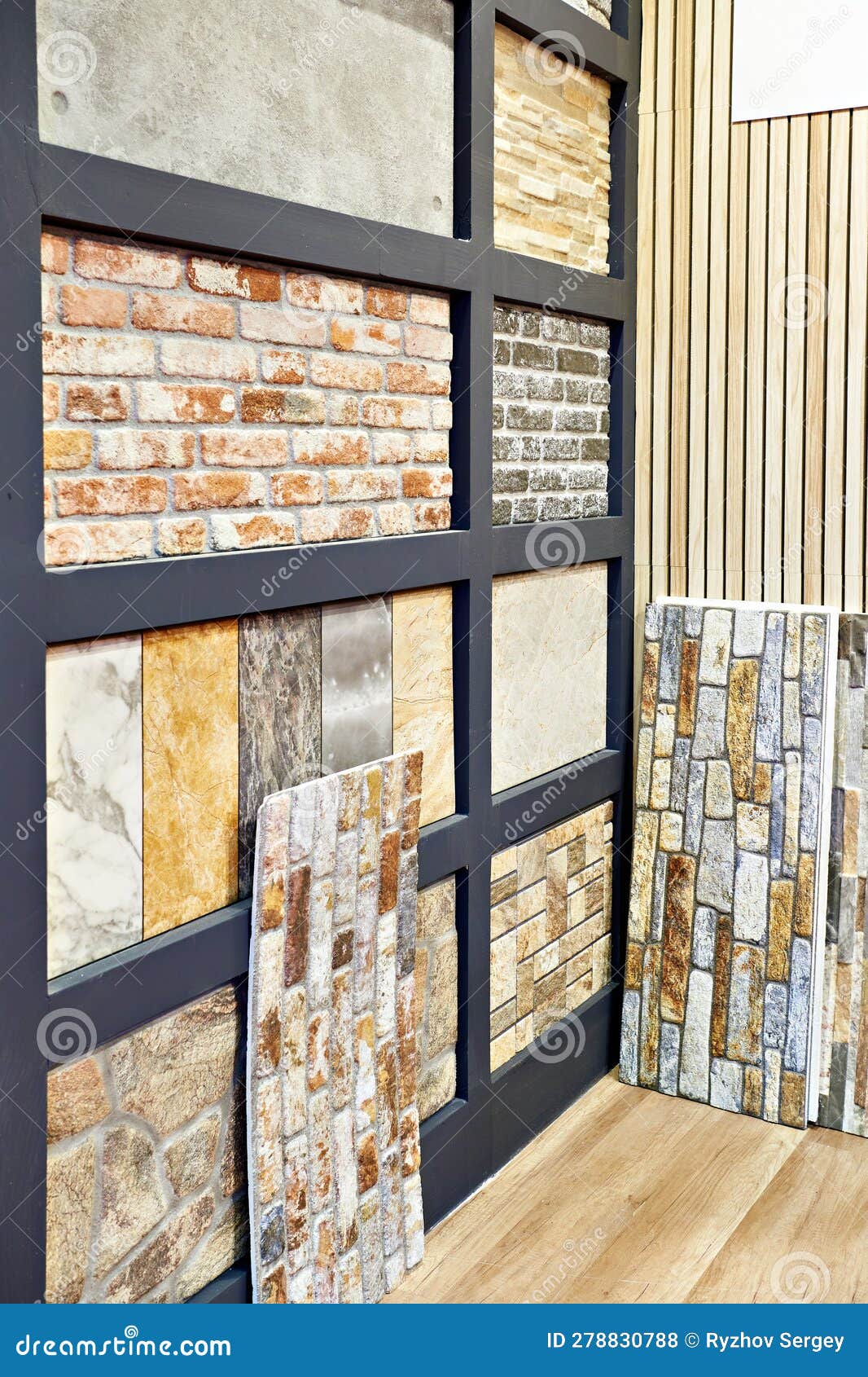 Decorative Tiles in the Form of Bricks Wall Panels in Exhibition Stock ...