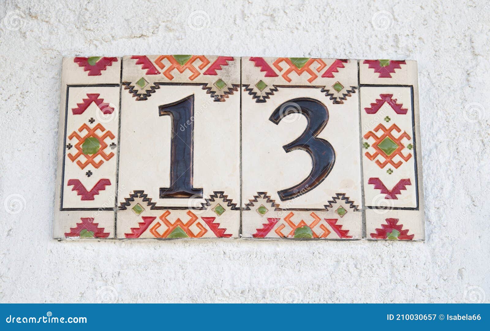 Decorative Tiles with Number Thirteen Stock Image - Image of label ...