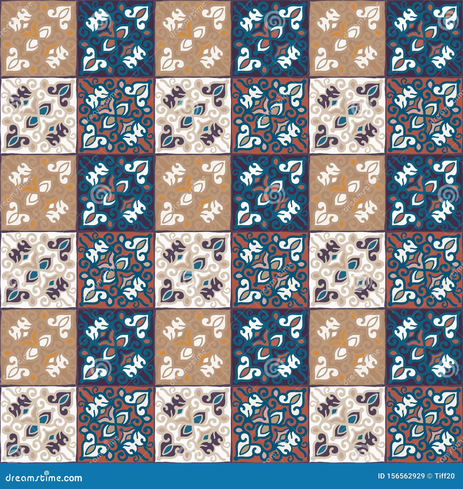 Decorative Tiles in Retro Style Stock Vector - Illustration of ...