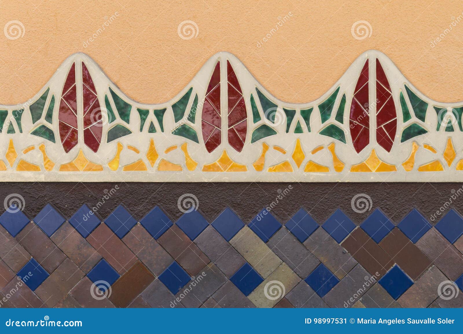 Decorative tiles. stock image. Image of design, wall - 98997531