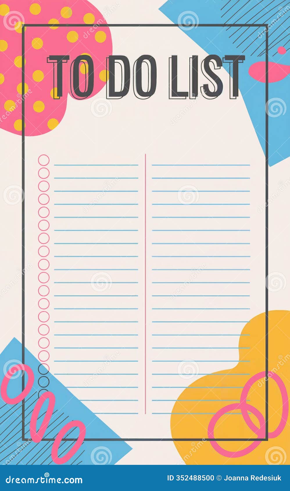 A Decorative To-do List Features Elegant Floral Designs Stock ...