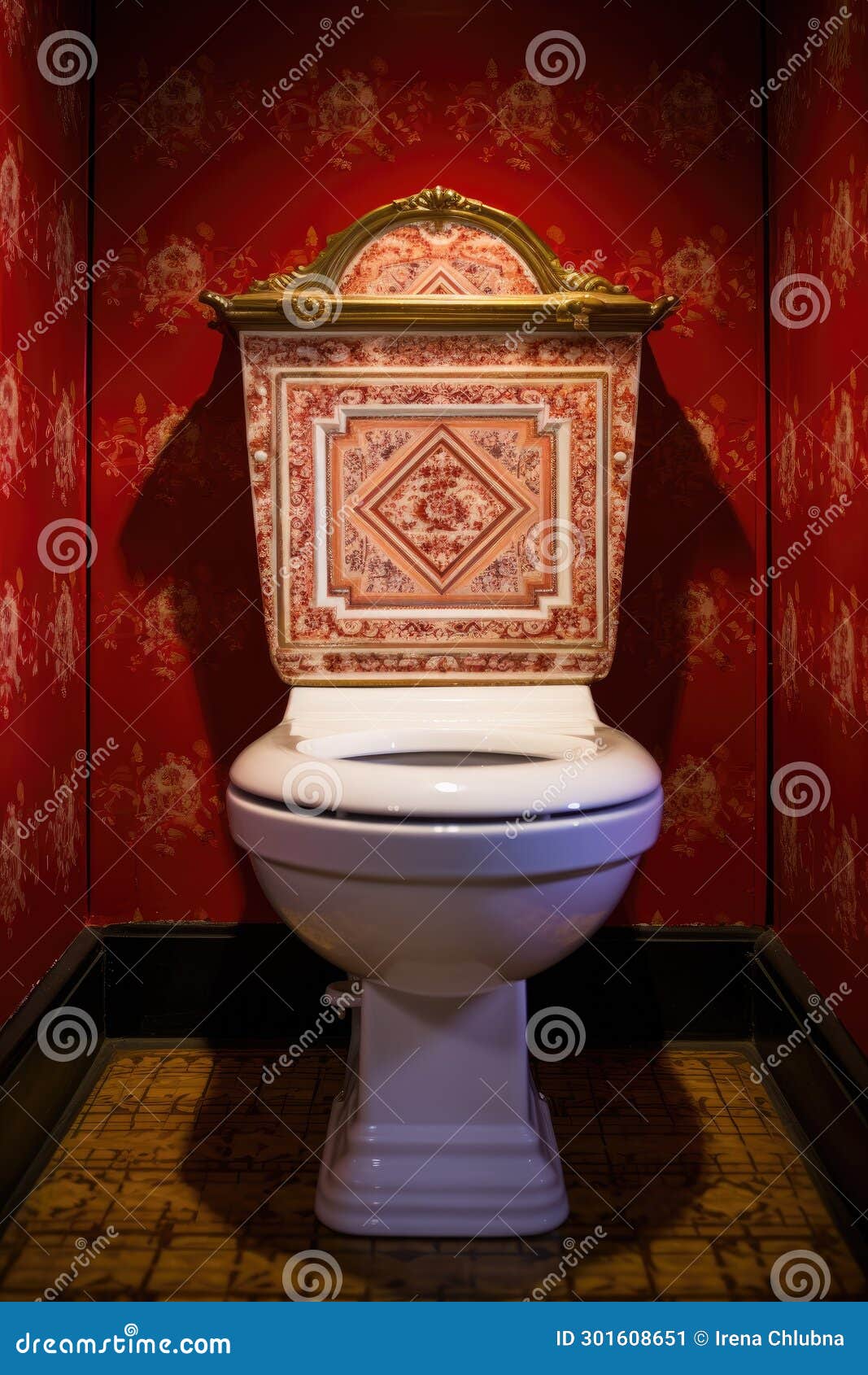 Decorative Toilet Interior Design Stock Illustration - Illustration of ...