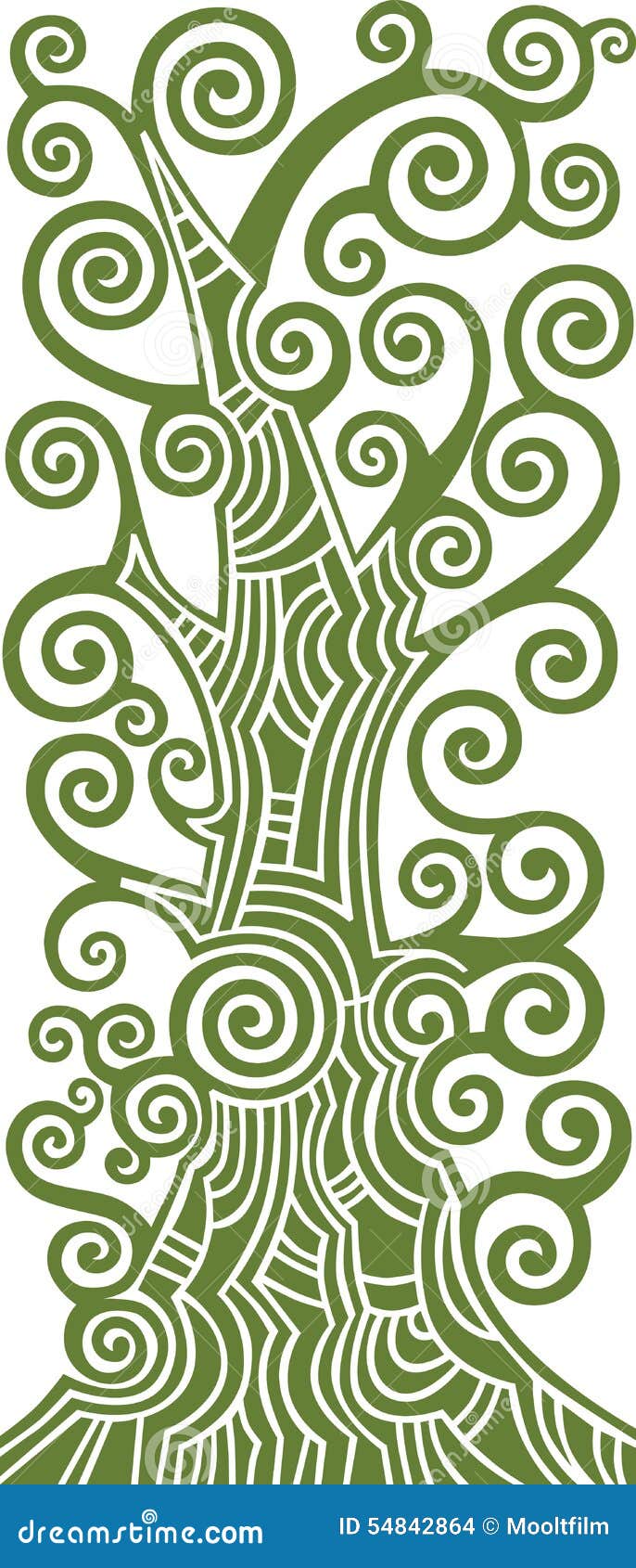 Decorative tree stock vector. Illustration of vertical - 54842864