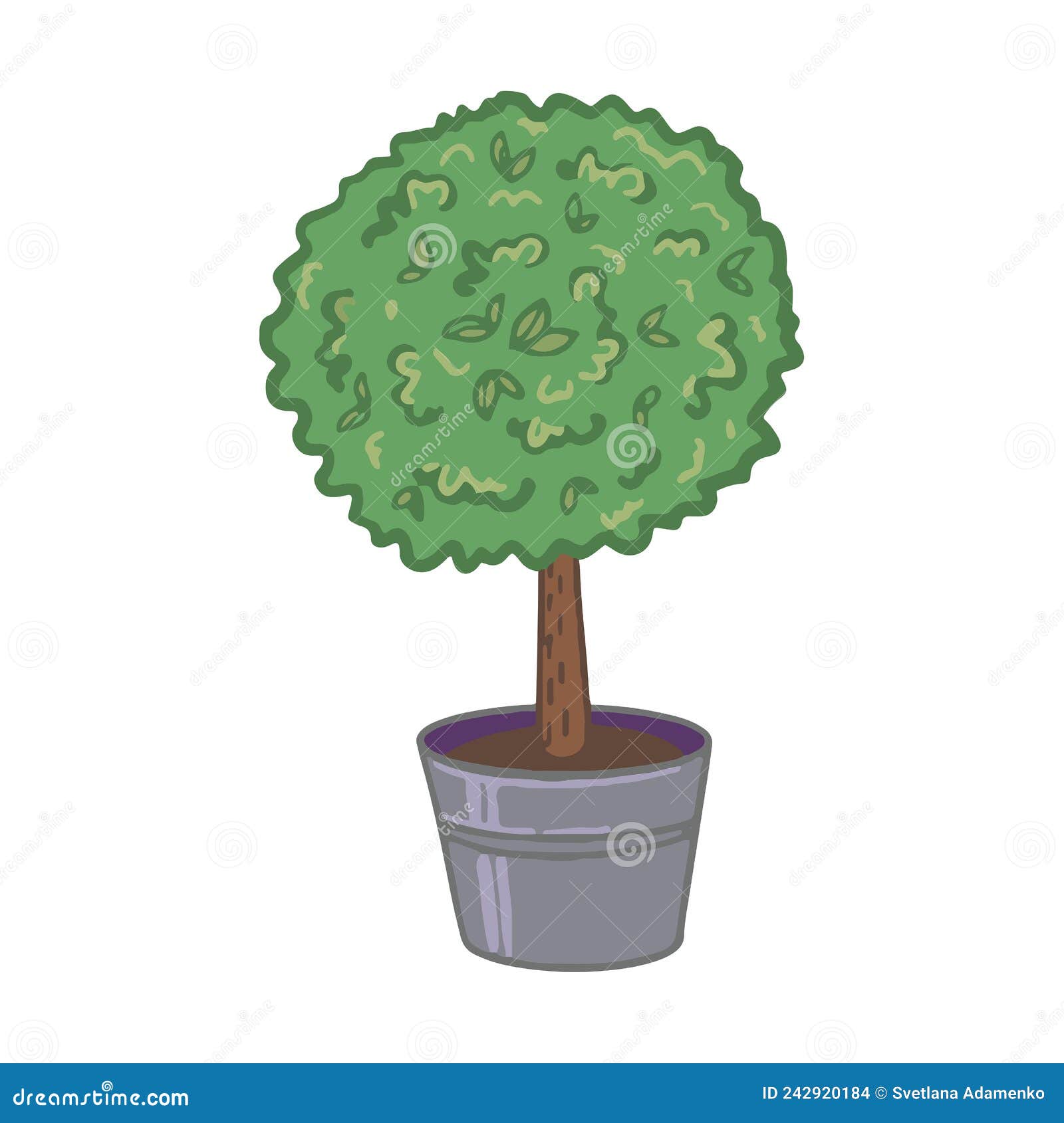 Decorative Tree in a Bucket Stock Vector - Illustration of life ...