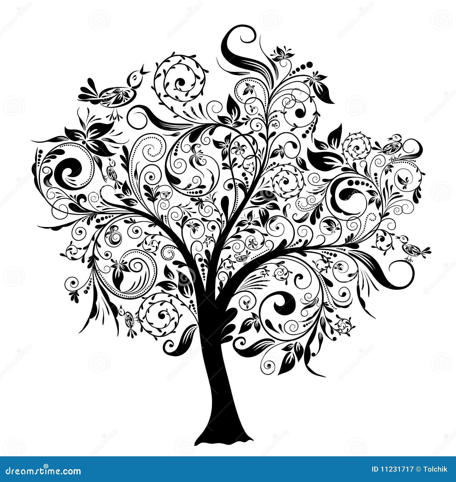Decorative tree, vector stock vector. Illustration of decorative - 11231717