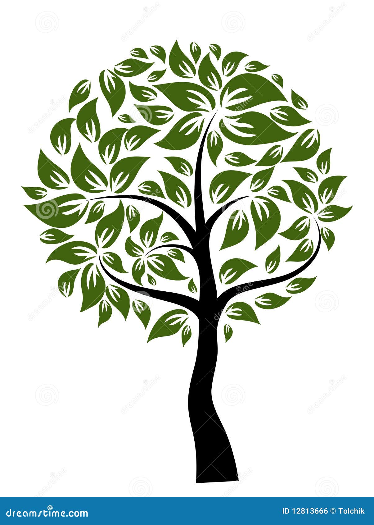Decorative tree, vector stock vector. Illustration of decor - 12813666