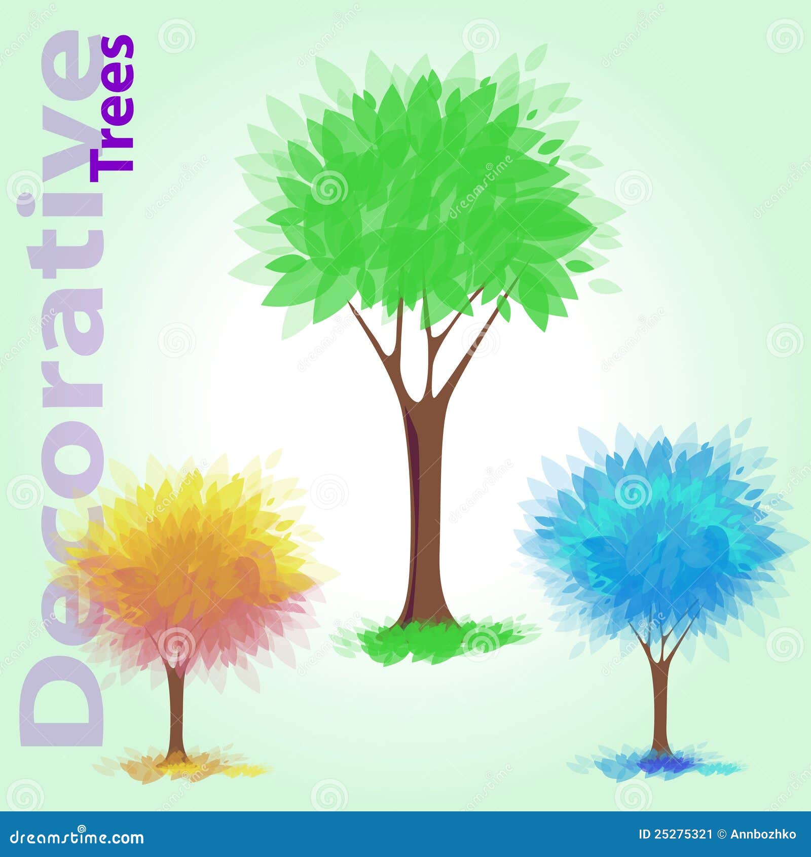 Decorative trees stock vector. Illustration of brown - 25275321