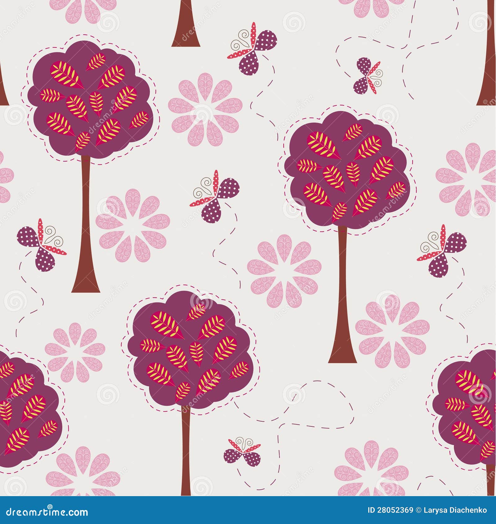 Decorative trees stock vector. Illustration of wallpaper - 28052369