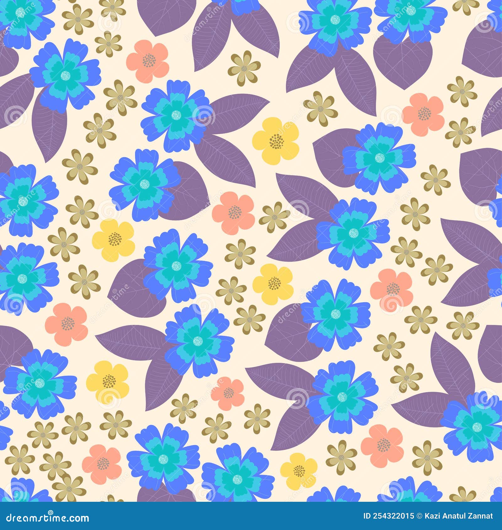 Decorative Trendy Vector Seamless Floral Ditsy Pattern Design. Elegant ...