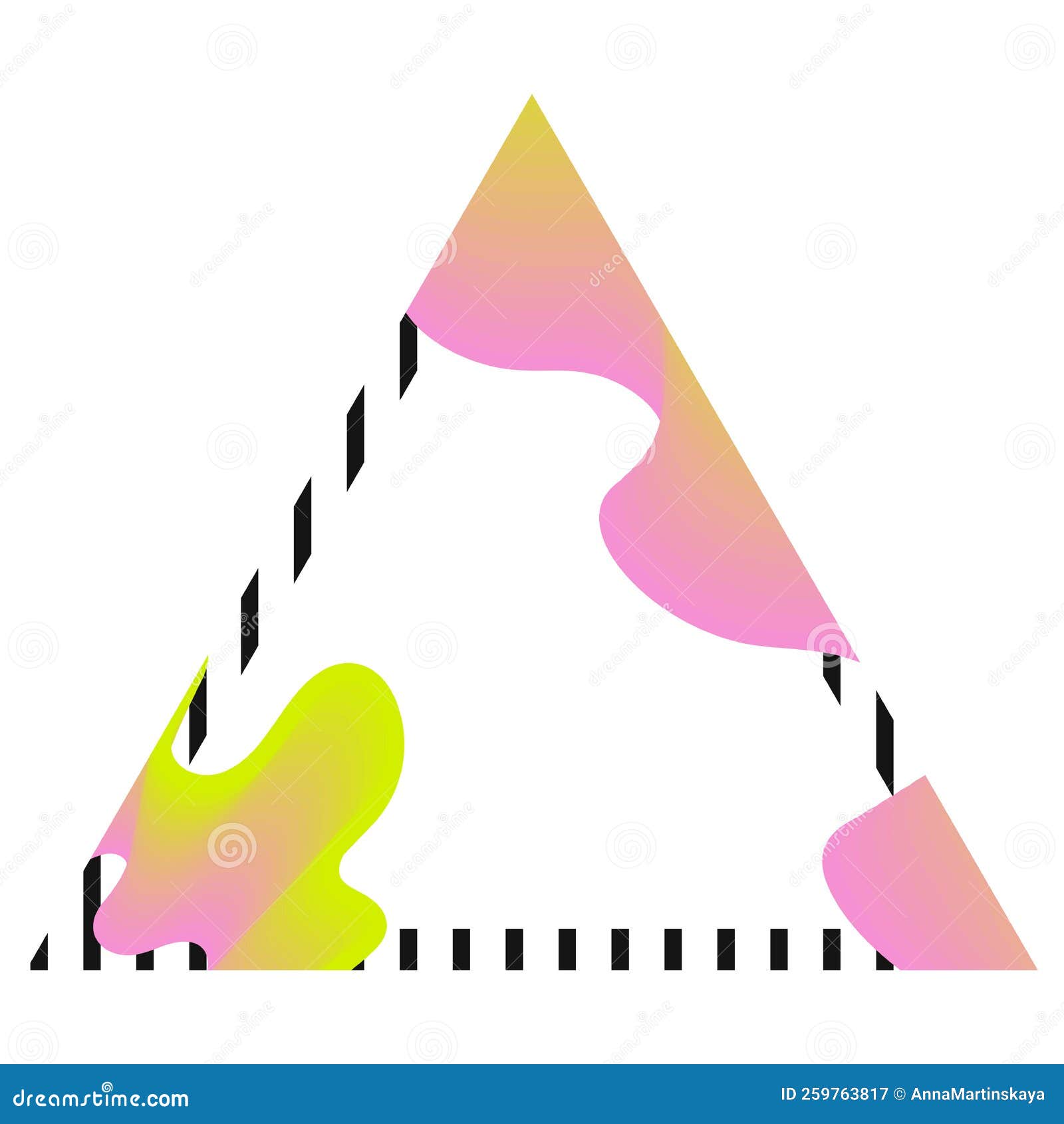 Decorative Triangle Frame with Strokes Pink Yellow Gradient Stock ...