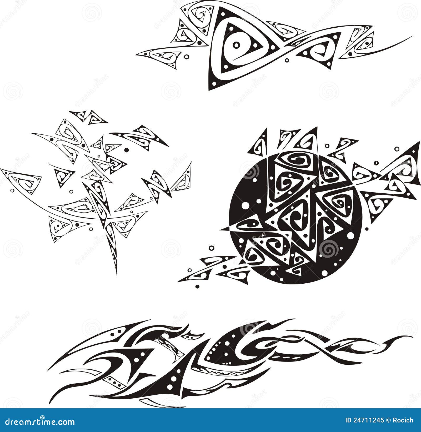 Decorative Triangle Patterns Stock Vector - Illustration of vector ...