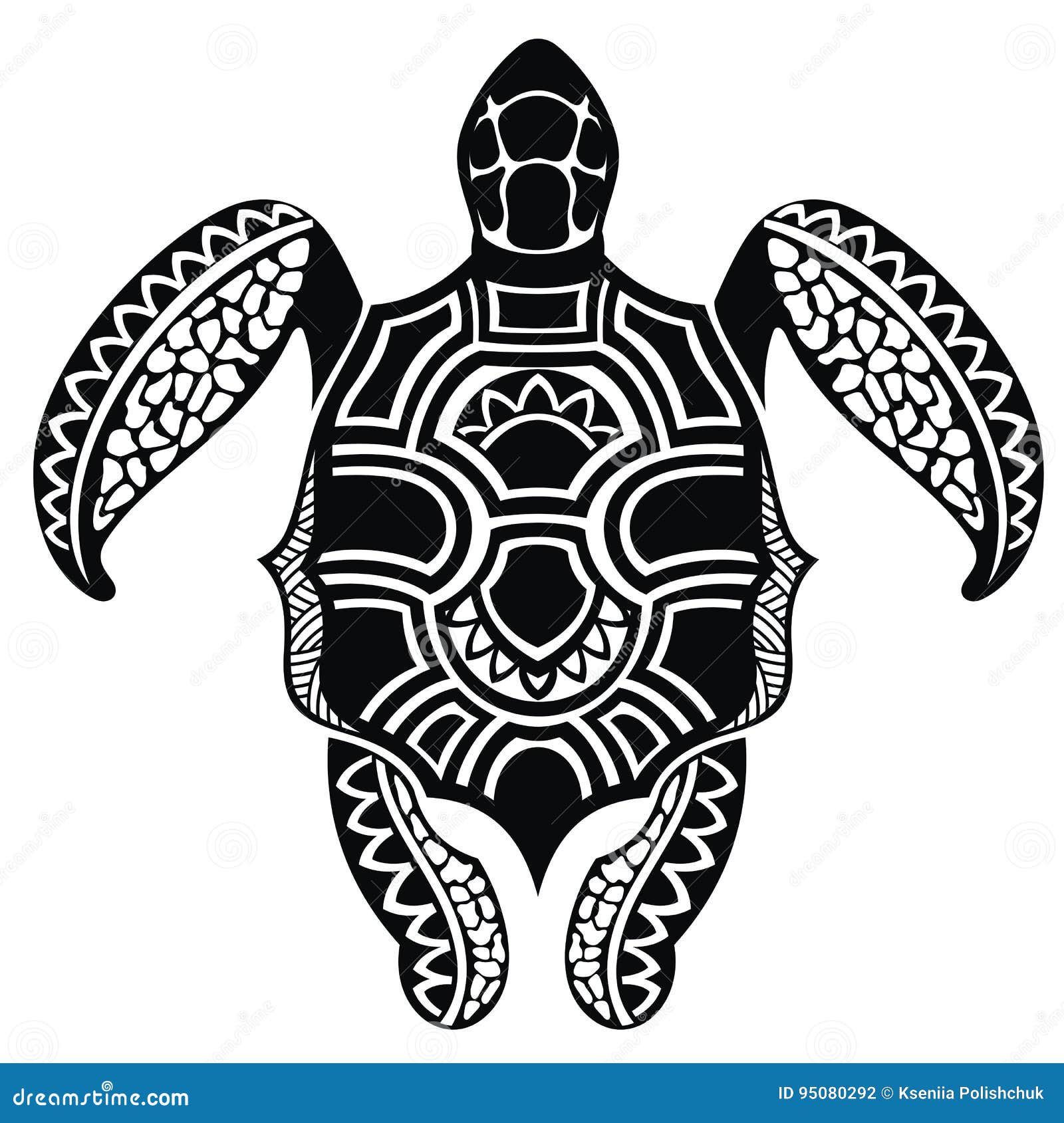 Decorative Turtle stock vector. Illustration of reptile - 95080292