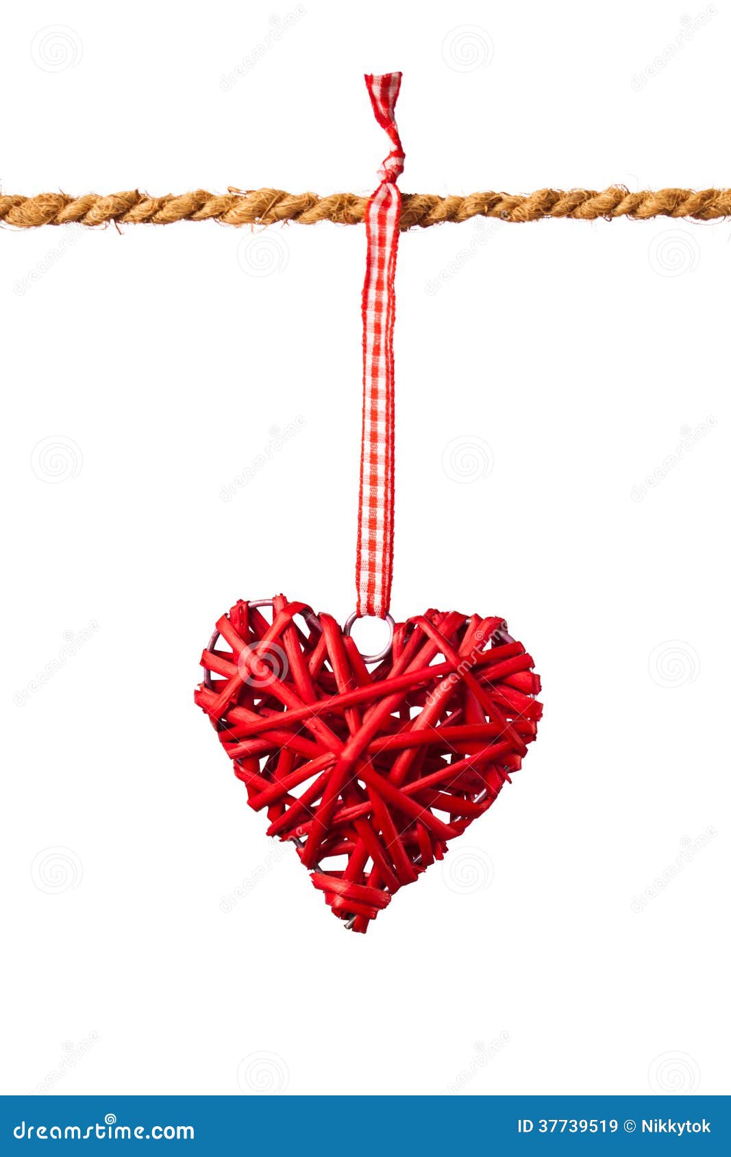 Decorative Valentine Hearts on the Rope Stock Image - Image of ...
