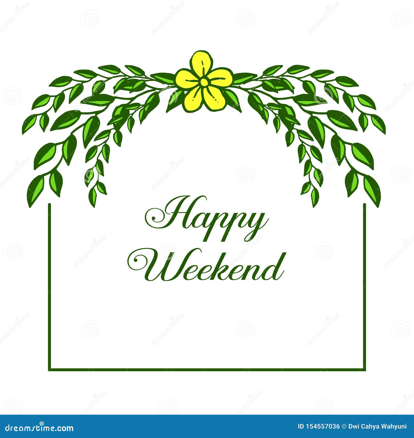Decorative Various Card of Happy Weekend, with Shape Pattern Leaf ...