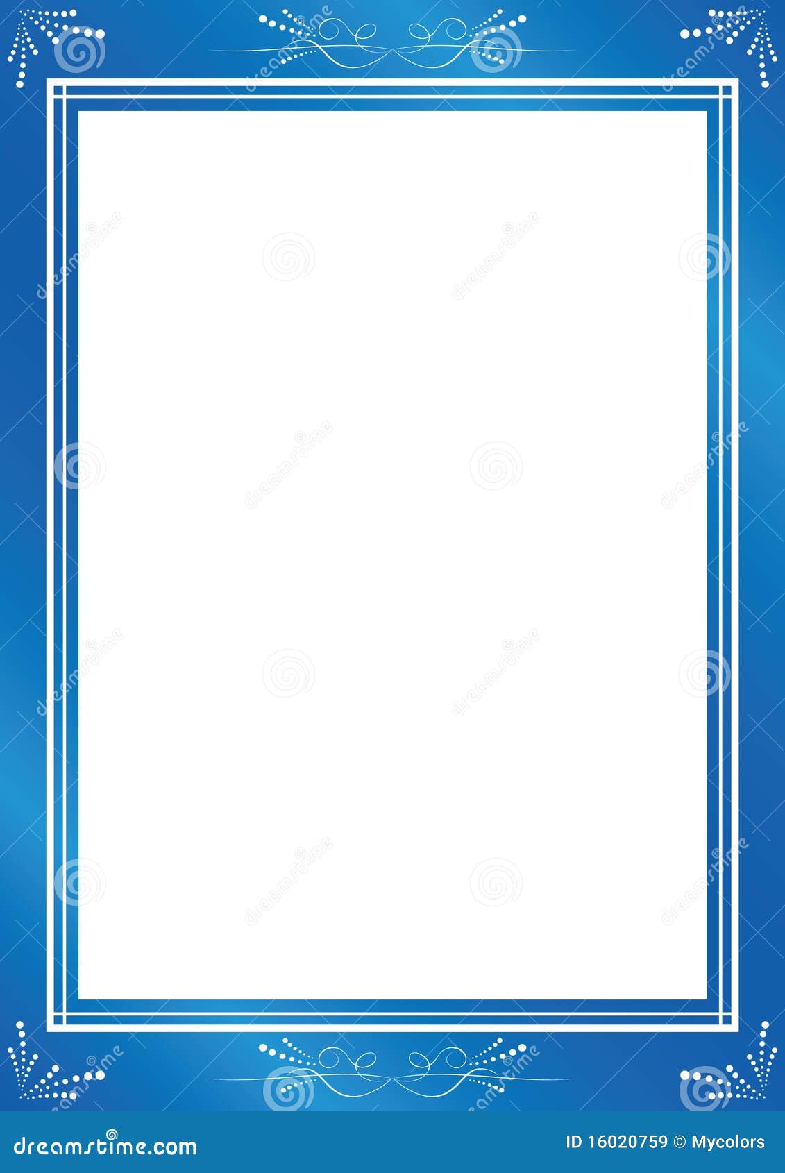 Decorative Vector Blue Frame with White Center Stock Vector ...