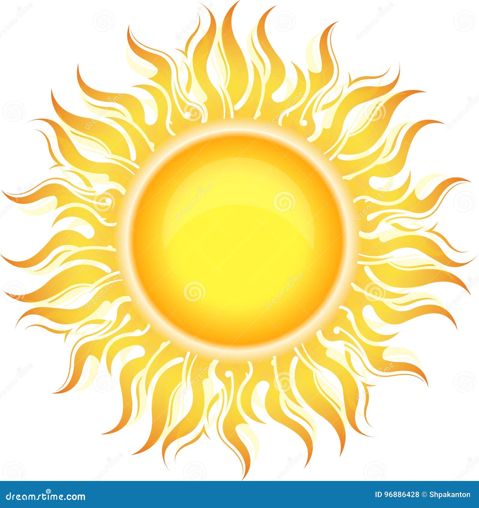 Decorative Vector Bright Colorful Sun Symbol Stock Vector ...