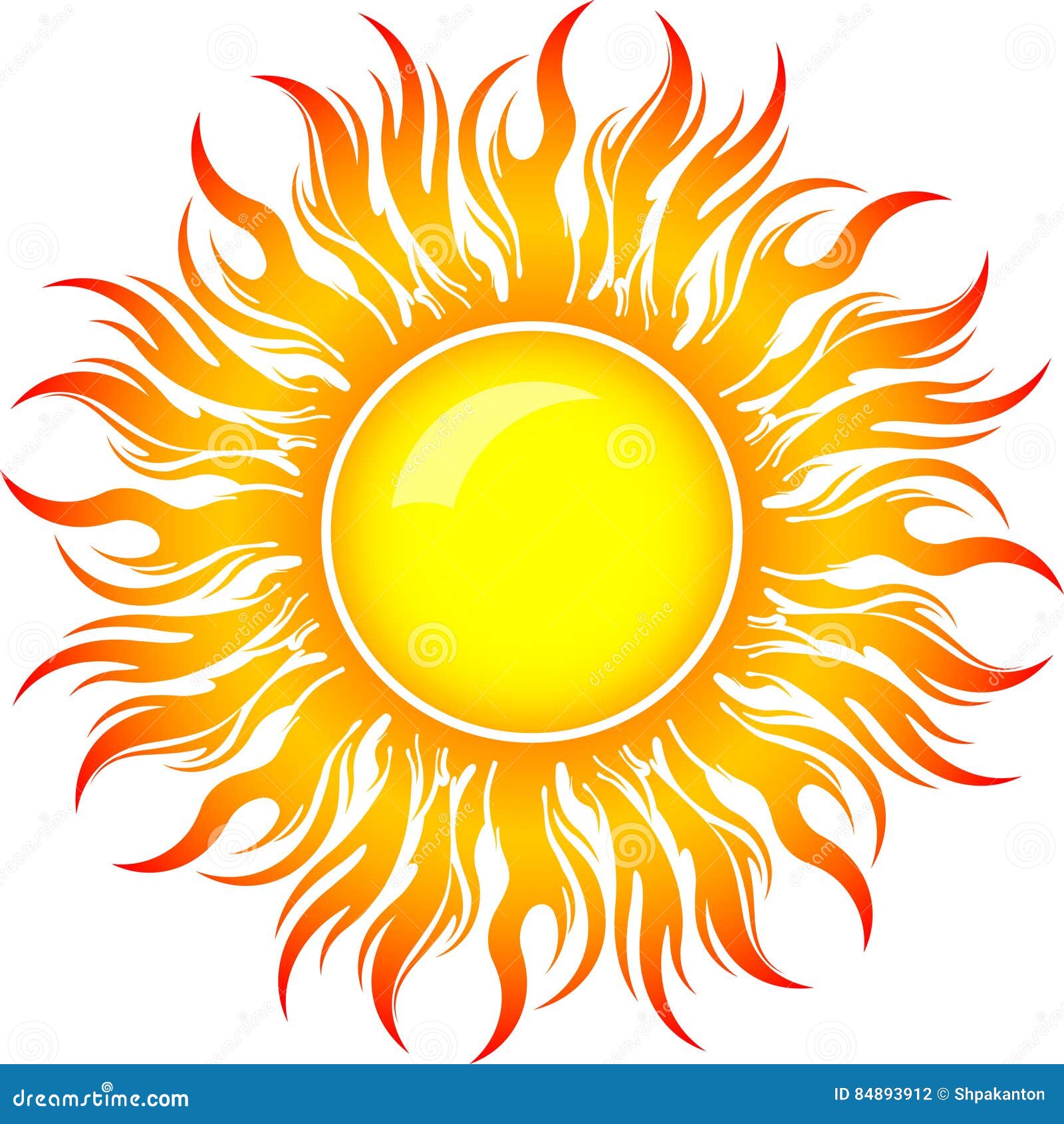 Decorative Vector Bright Colorful Sun Symbol with Long Rays Stock ...