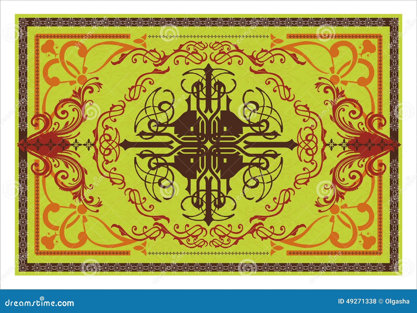 Decorative Vector Carpet Pattern Stock Vector - Illustration of craft ...