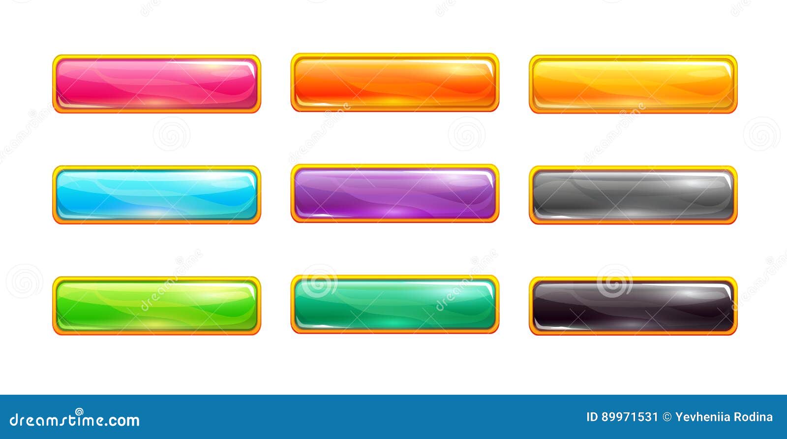 Decorative Vector Colorful Long Buttons Set. Stock Vector ...