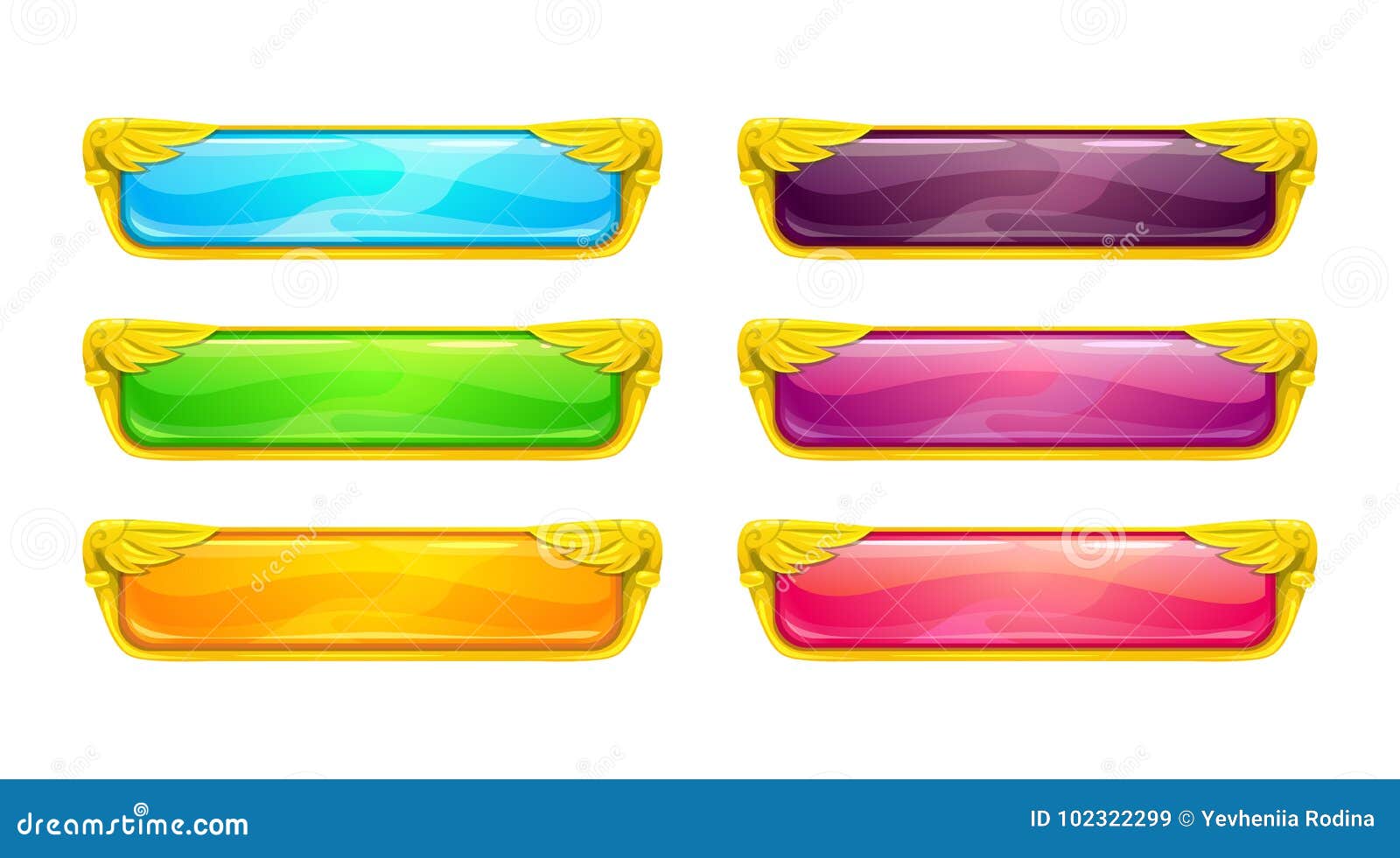 Decorative Vector Colorful Long Buttons Set. Stock Vector ...
