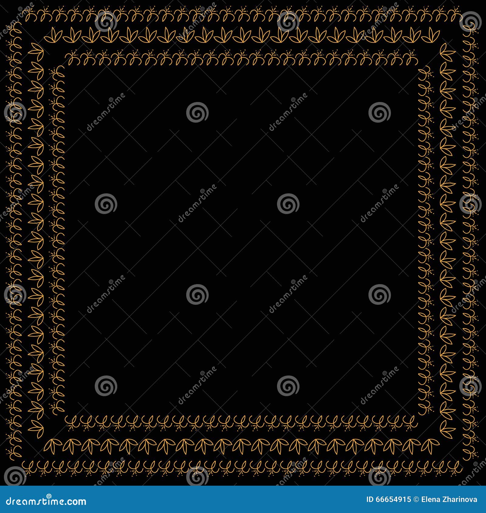 Decorative vector frame stock vector. Illustration of drawing - 66654915