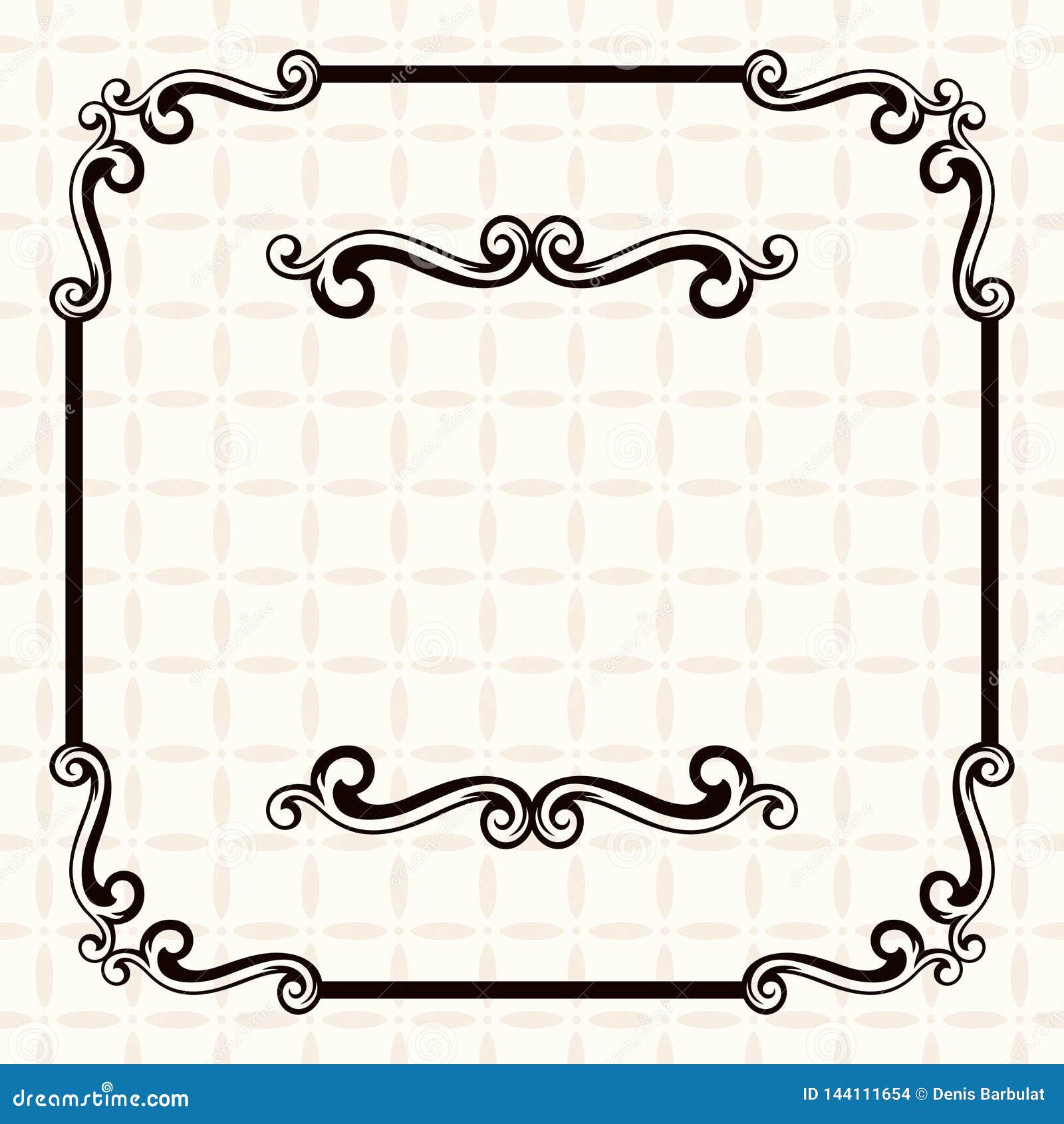 Decorative vector frame stock vector. Illustration of ornate - 144111654