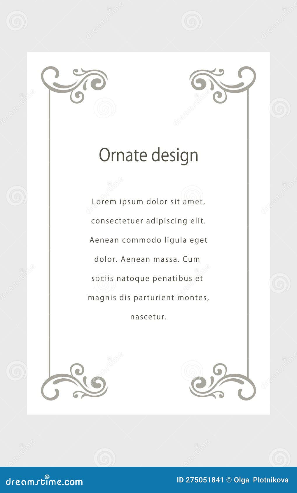 Decorative Vector Frame. Elegant Element for Design Template, Place for ...