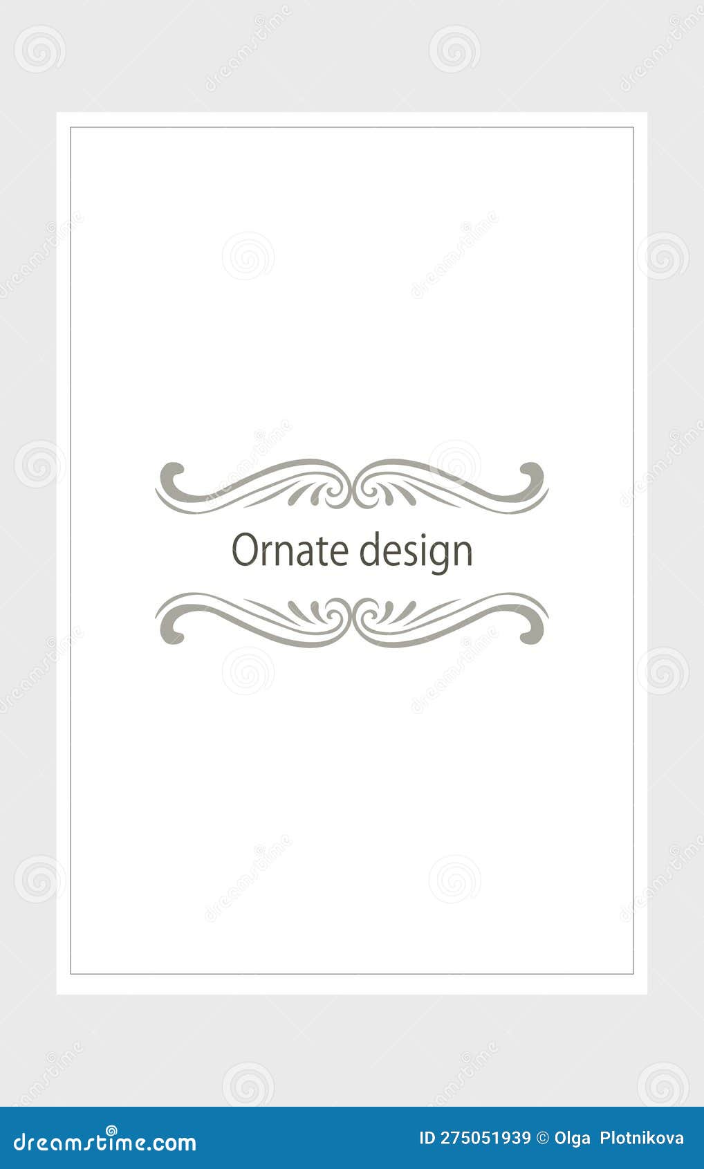 Decorative Vector Frame. Elegant Element for Design Template, Place for ...