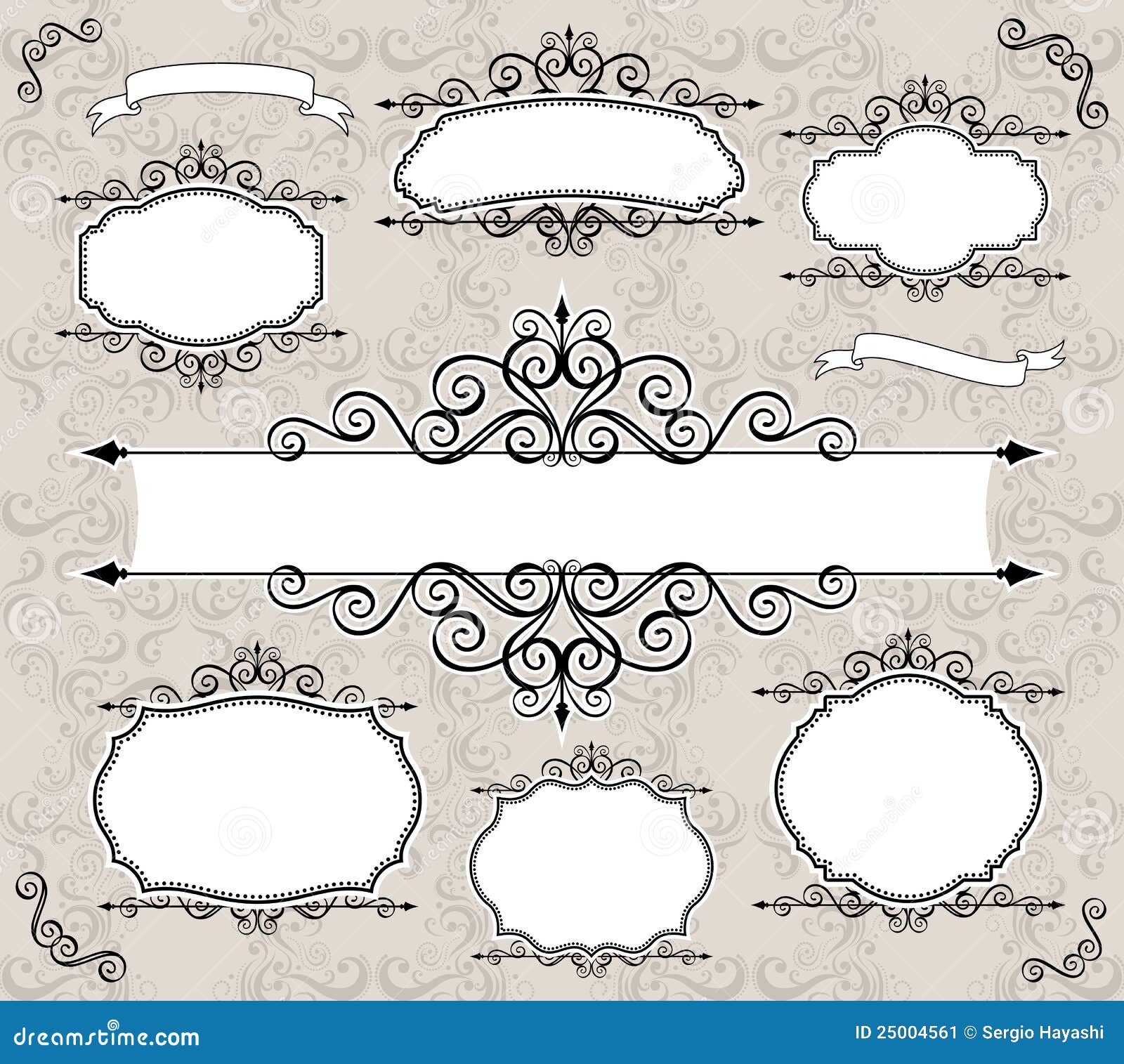 Decorative vector frames stock vector. Illustration of frame - 25004561