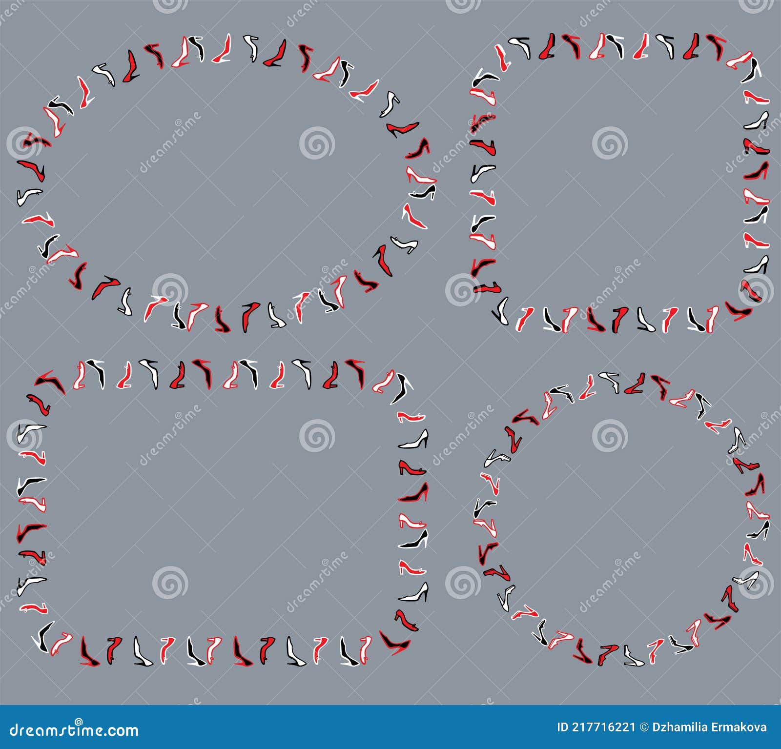 Decorative Vector Frames from Various Female Shoes Stock Vector ...