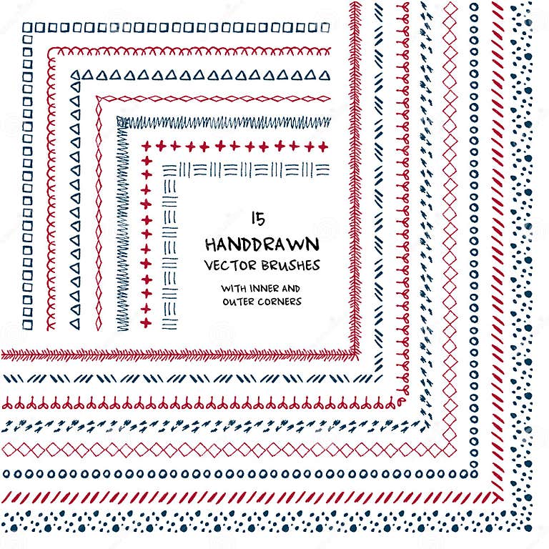 Decorative Vector Hand Drawn Pattern Brushes Stock Vector ...