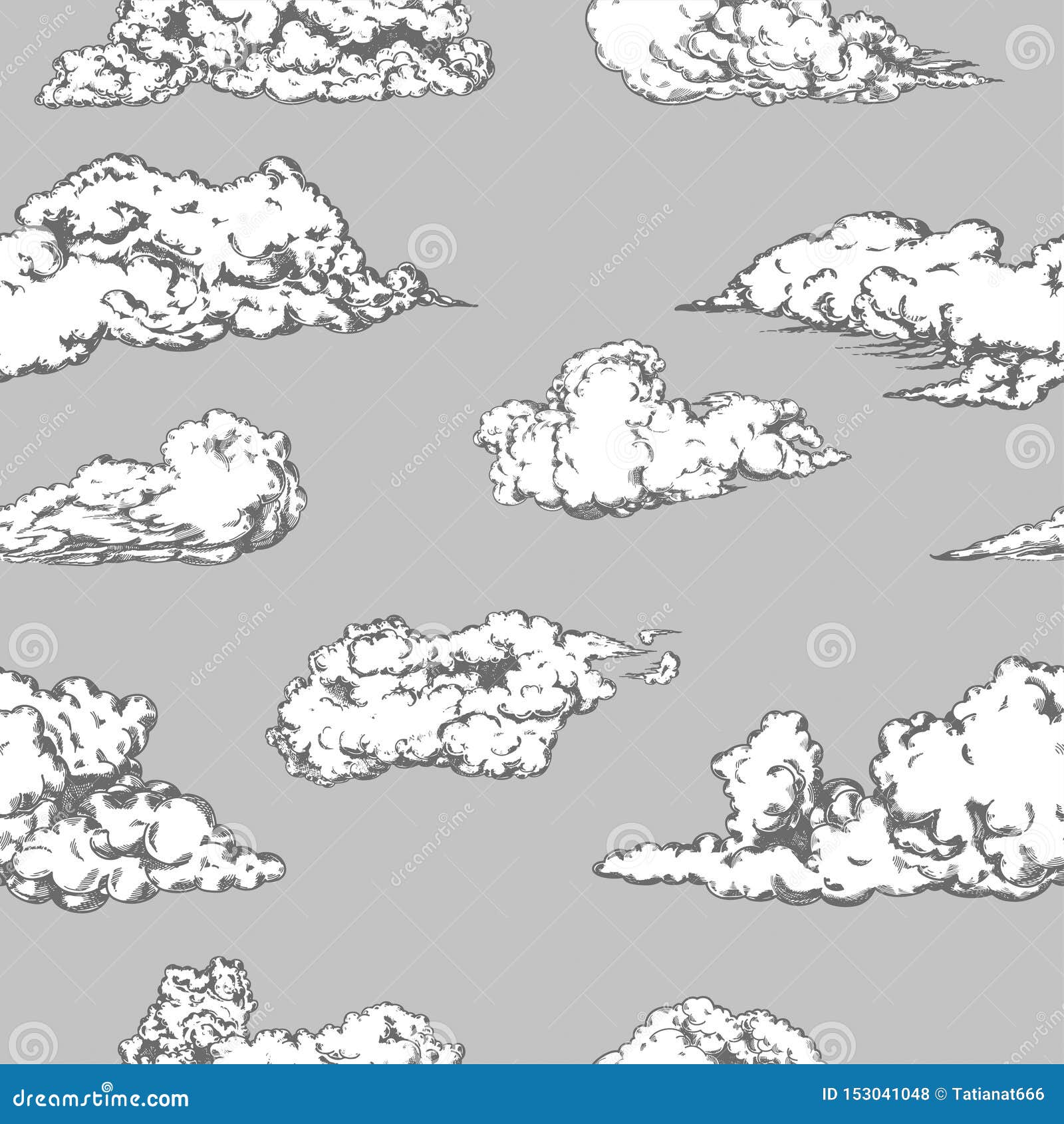 Decorative Vector Vintage Clouds Background Stock Vector - Illustration ...