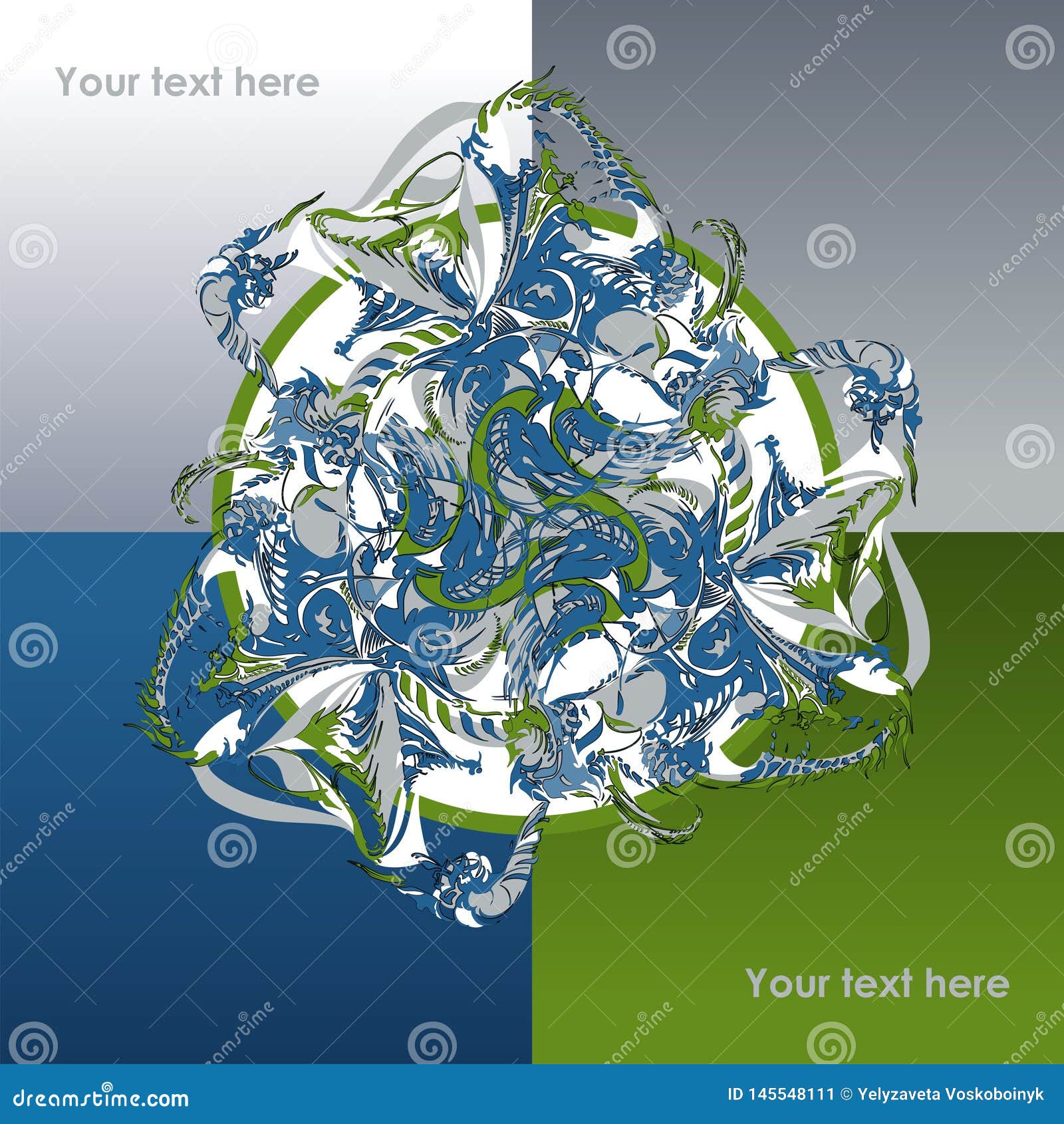 Decorative Vector Ornament Combining Intricate Flowing Elements Stock ...