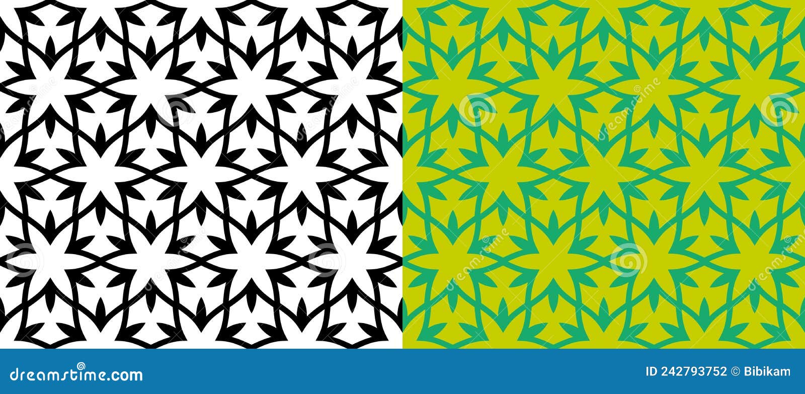 Decorative Vector Seamless Pattern with Ornamental Shapes, Arabesque ...