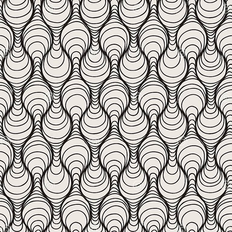 Decorative Vector Seamless Wave Pattern. Endless Illustration with ...