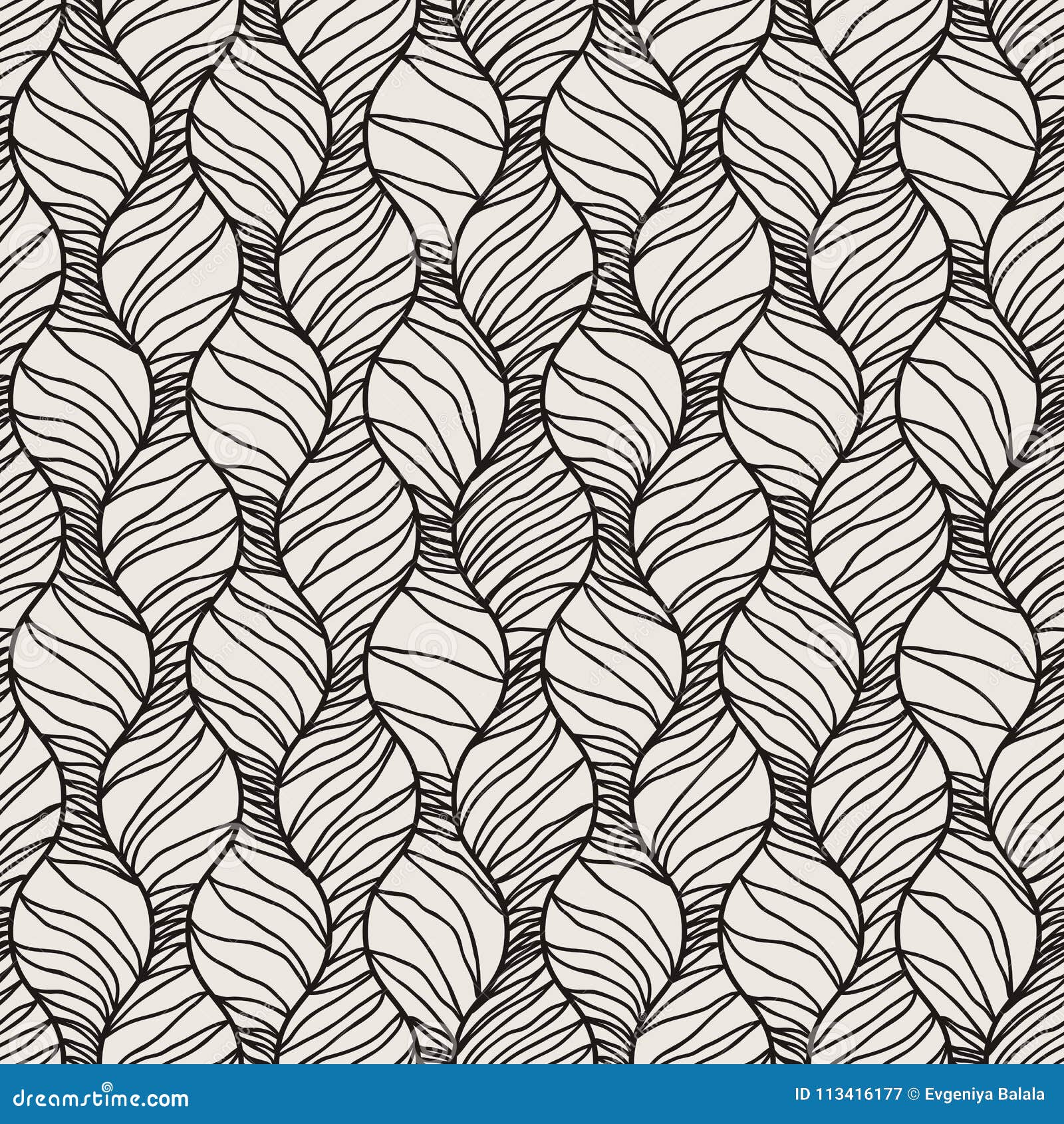 Decorative Vector Seamless Wave Pattern. Endless Illustration with ...