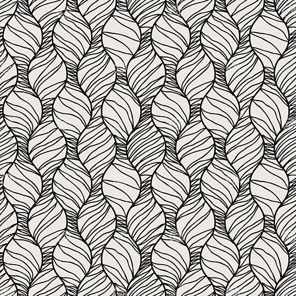 Decorative Vector Seamless Wave Pattern. Endless Illustration with ...
