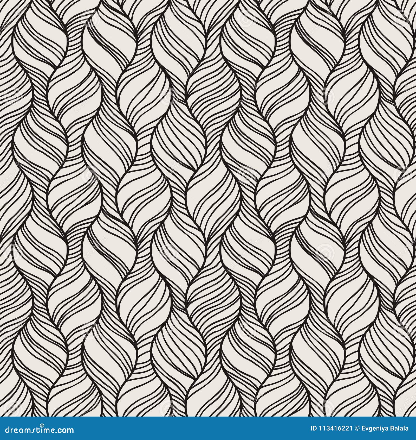 Decorative Vector Seamless Wave Pattern. Endless Illustration with ...