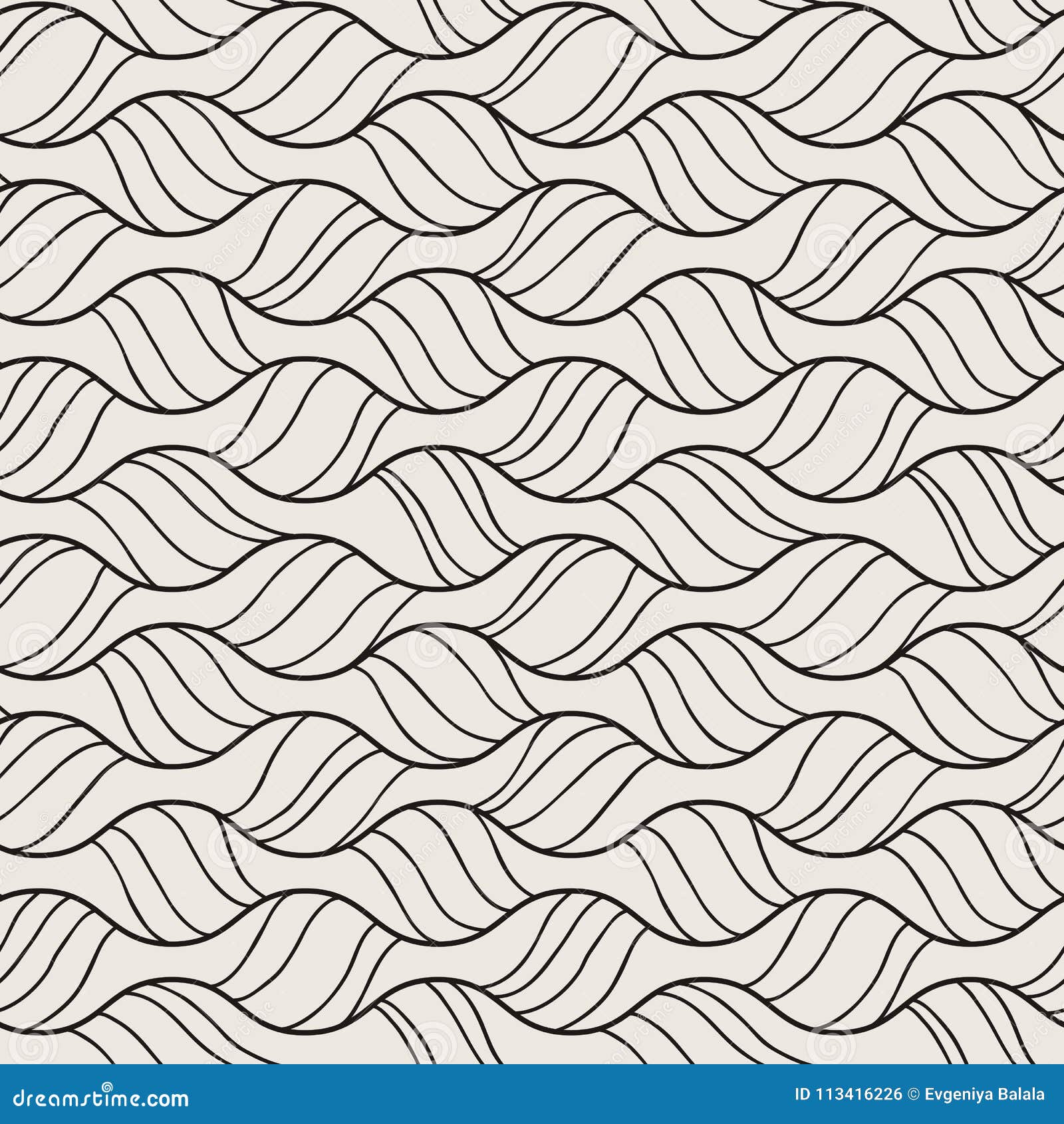 Decorative Vector Seamless Wave Pattern. Endless Illustration with ...