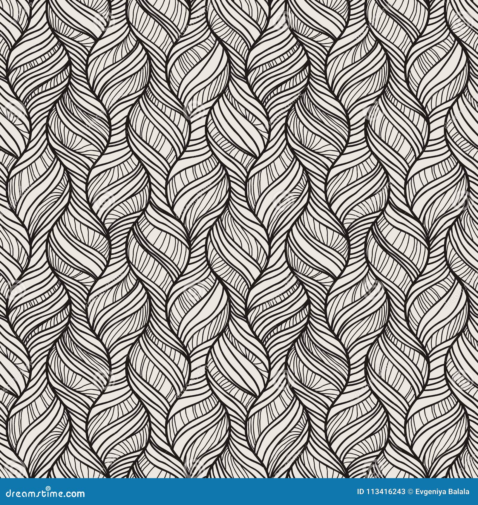 Decorative Vector Seamless Wave Pattern. Endless Illustration with ...