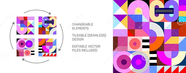 Tileable Geometric Background Stock Illustration - Illustration of ...