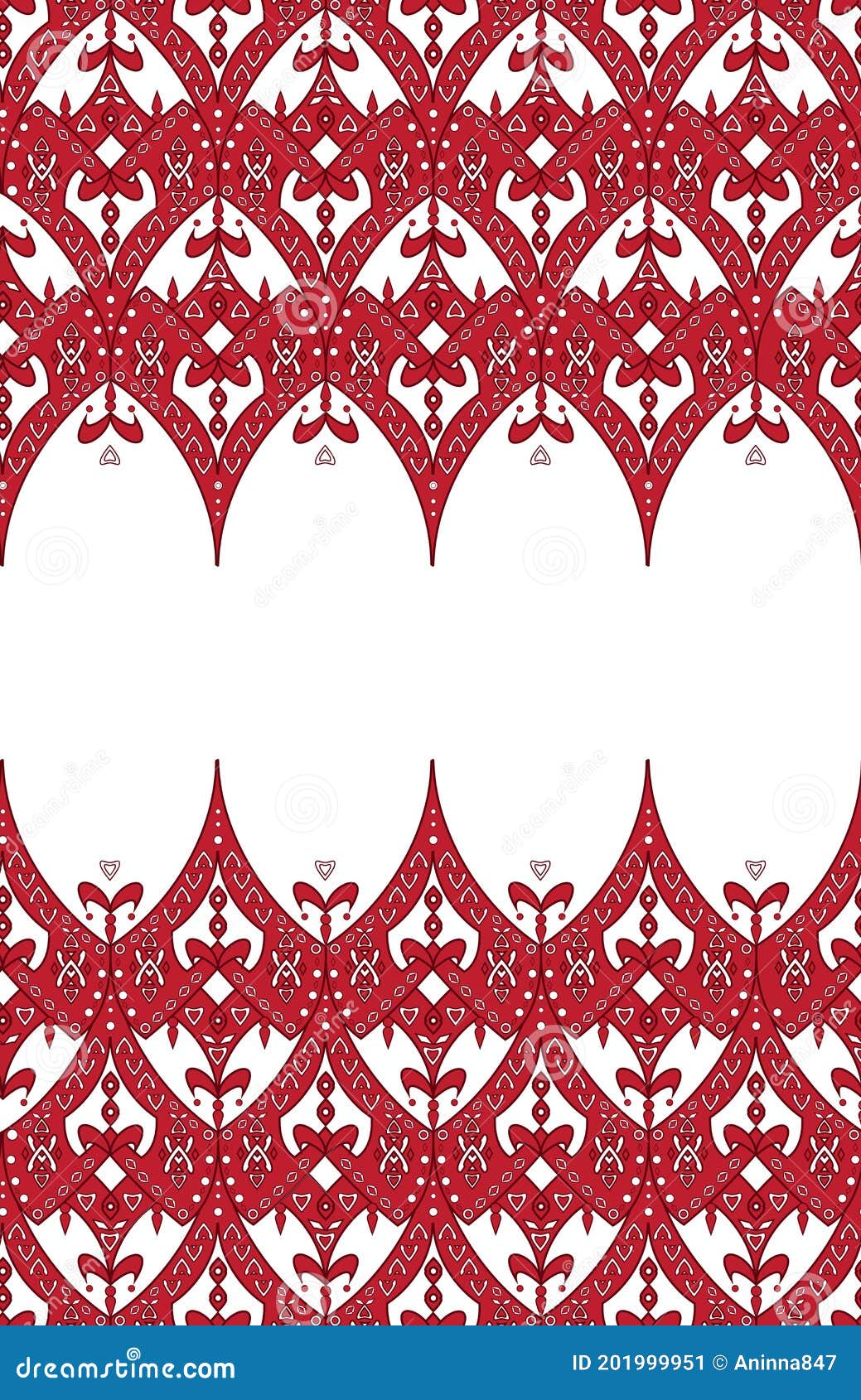 Decorative Vertical Red Border in Russian National Style Stock Vector ...