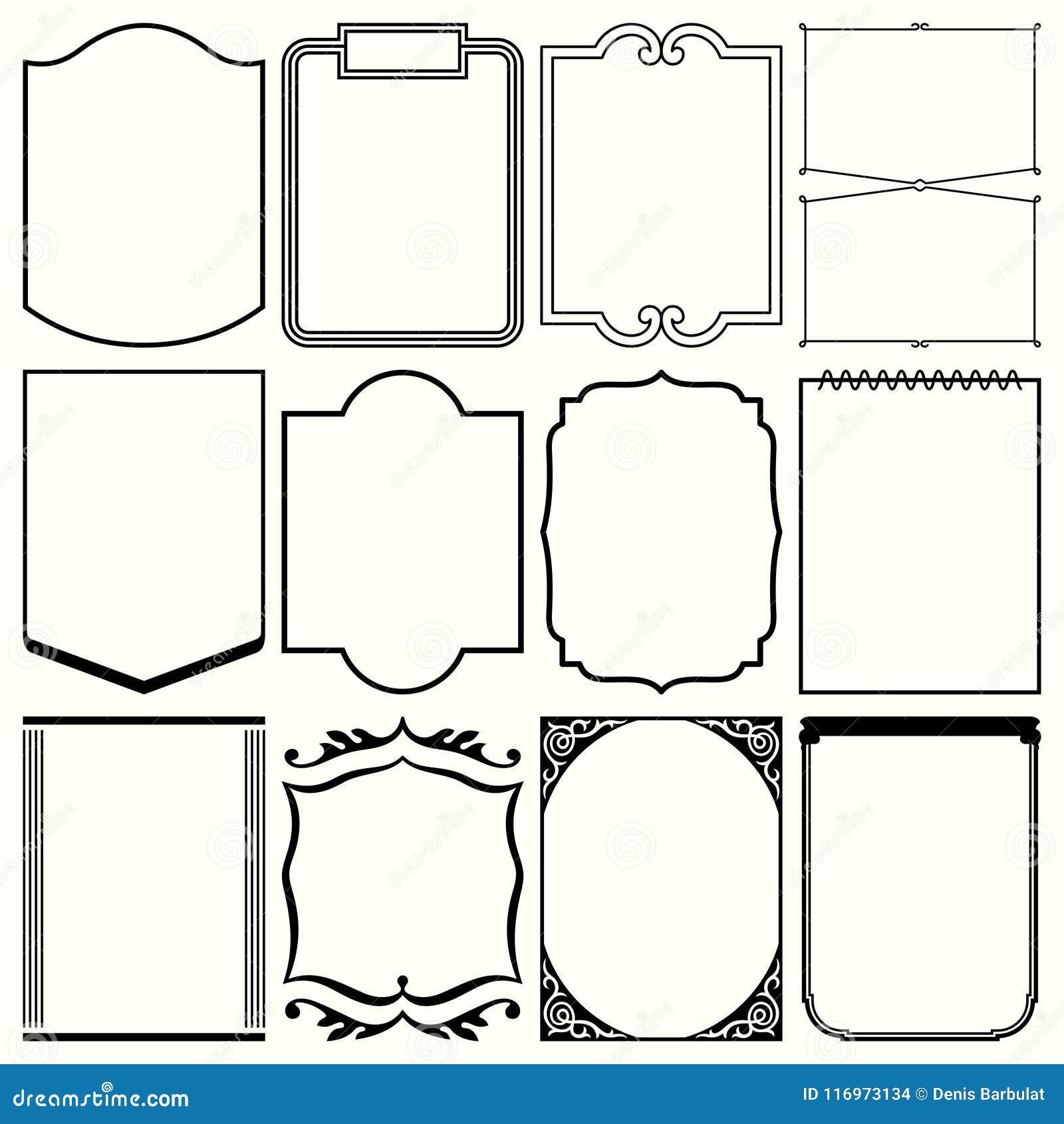Decorative vertical frames stock vector. Illustration of ideas - 116973134