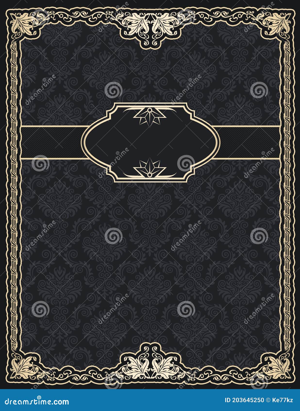 Decorative Vintage Background with Border Stock Illustration ...