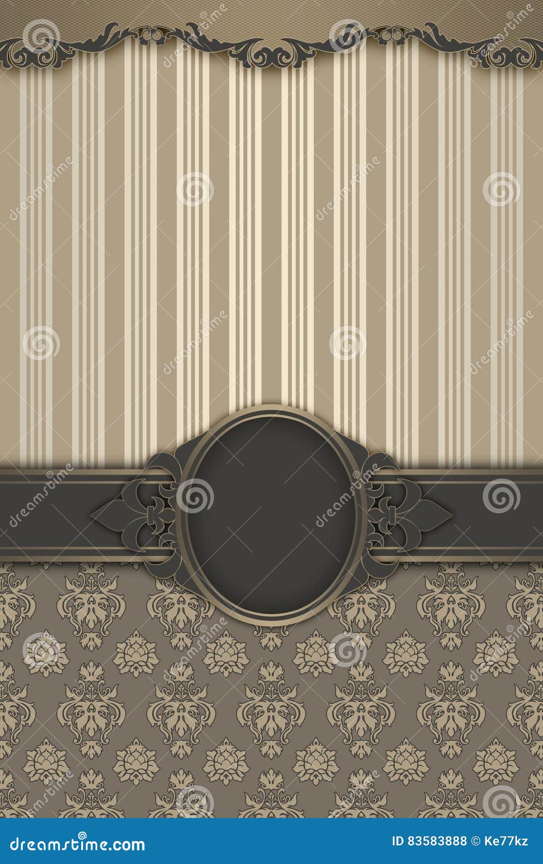 Decorative Vintage Background with Elegant Border. Stock Illustration ...