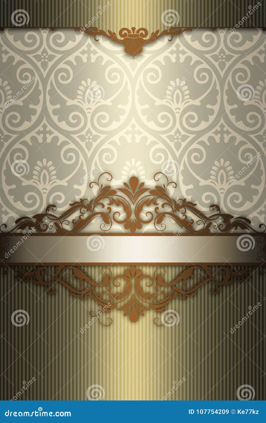 Decorative Vintage Background with Elegant Border. Stock Illustration ...