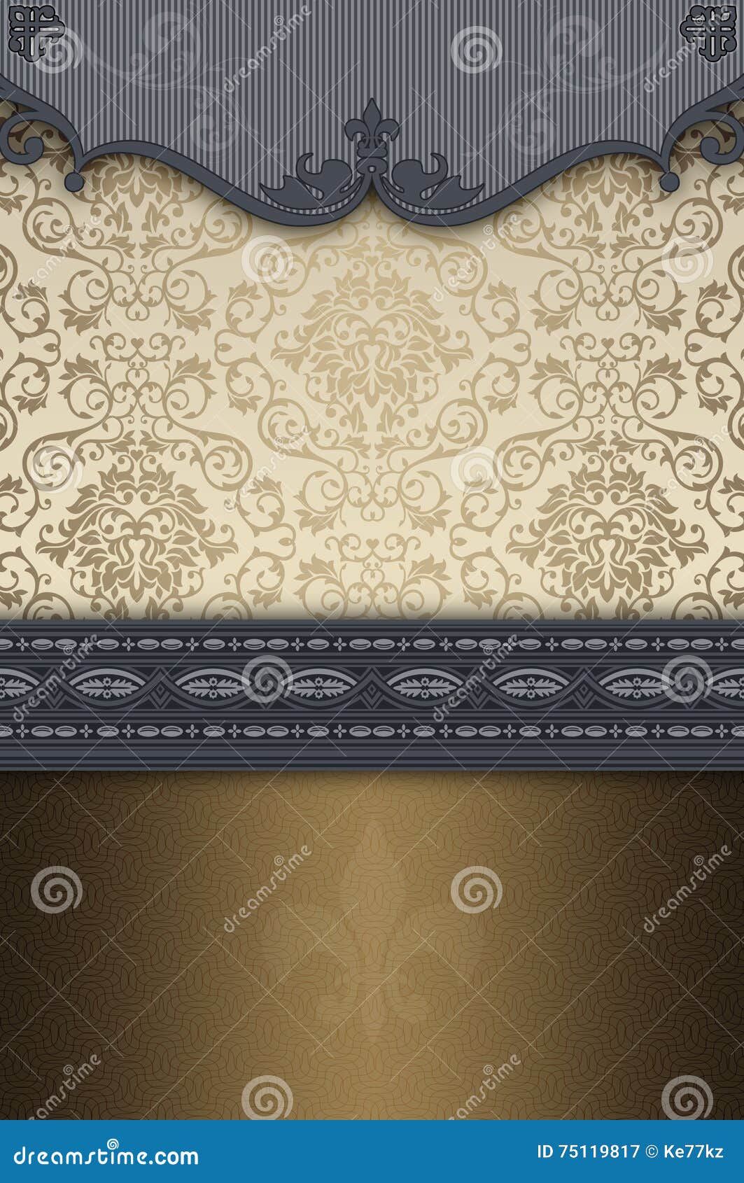 Decorative Vintage Background with Elegant Border. Stock Illustration ...