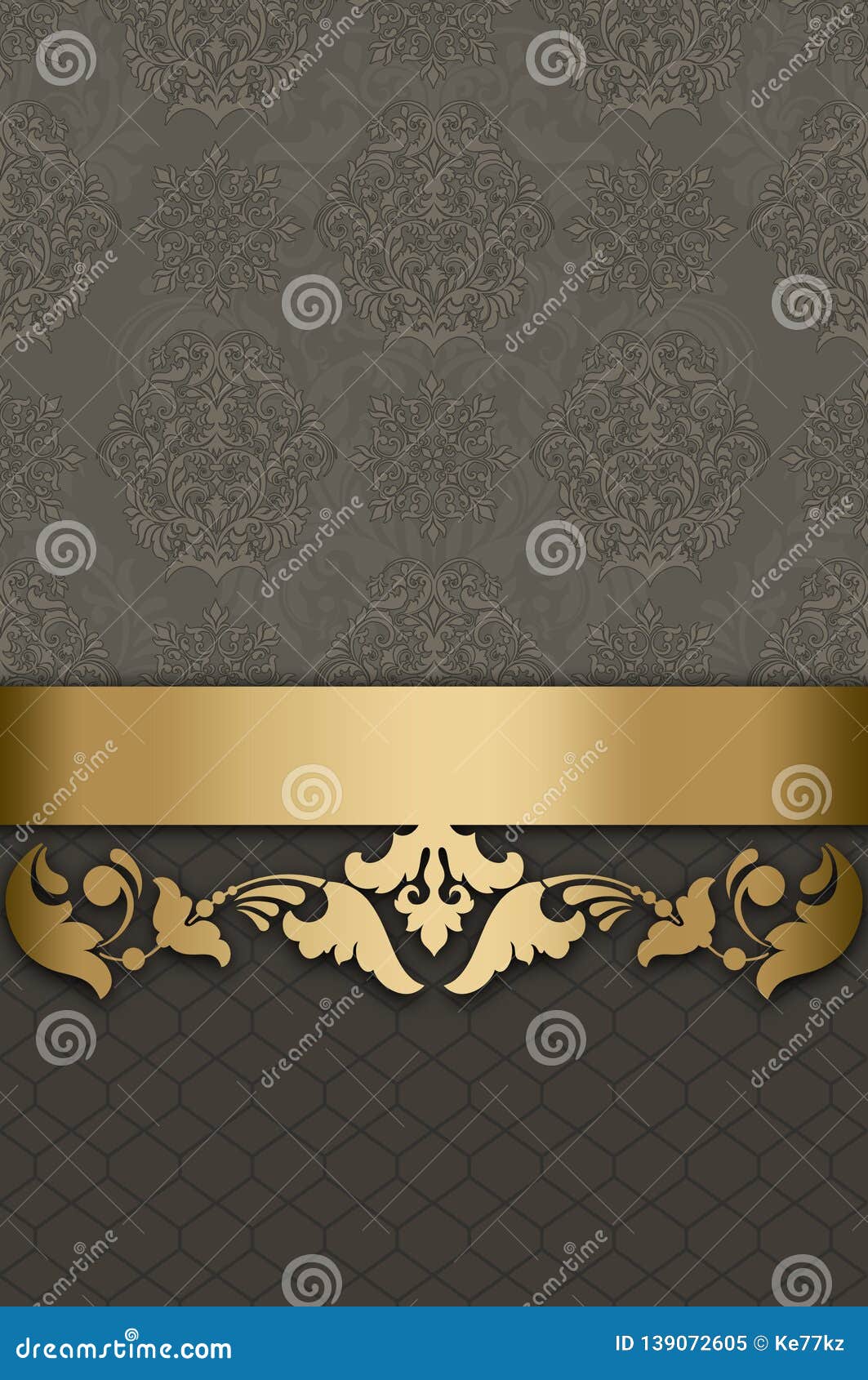 Decorative Vintage Background with Elegant Border Stock Illustration ...